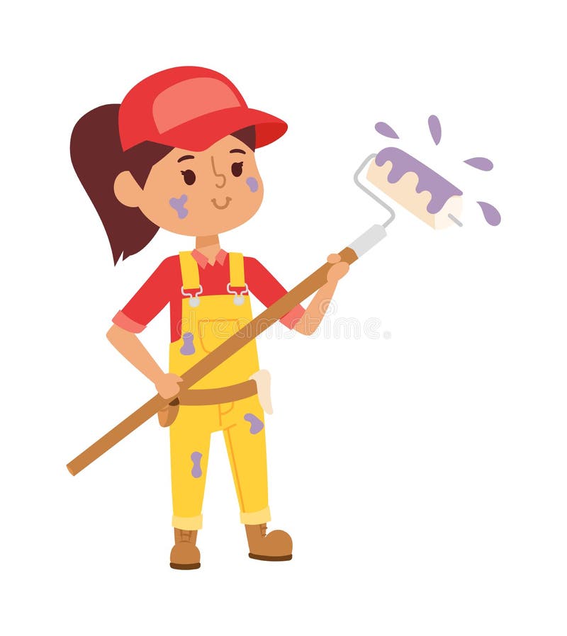 Erbauerkindervektor vektor abbildung. Illustration von ausrüstung ...