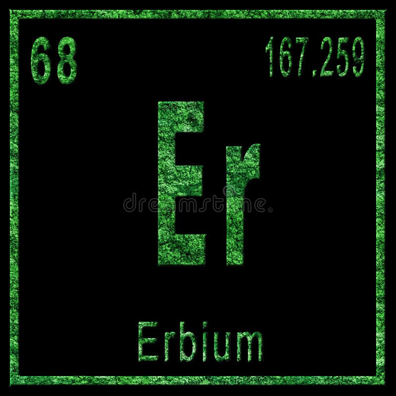 Erbium Chemical Element, Green Edition Stock Illustration ...