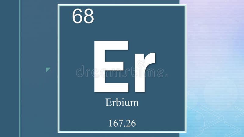 Erbium Chemical Element Symbol on Blue Solid and Gradient Background ...