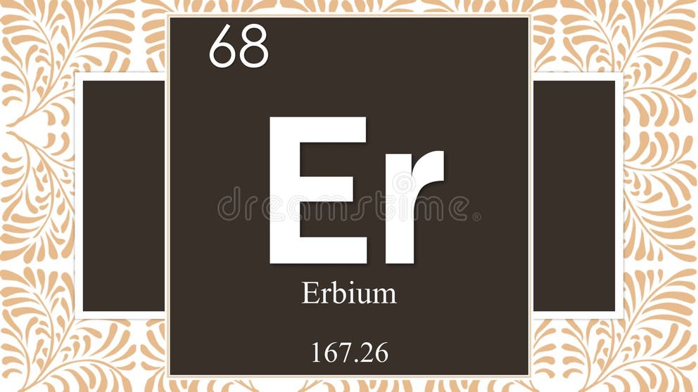 Erbium Chemical Element Symbol on Brown Leaf Background Stock ...