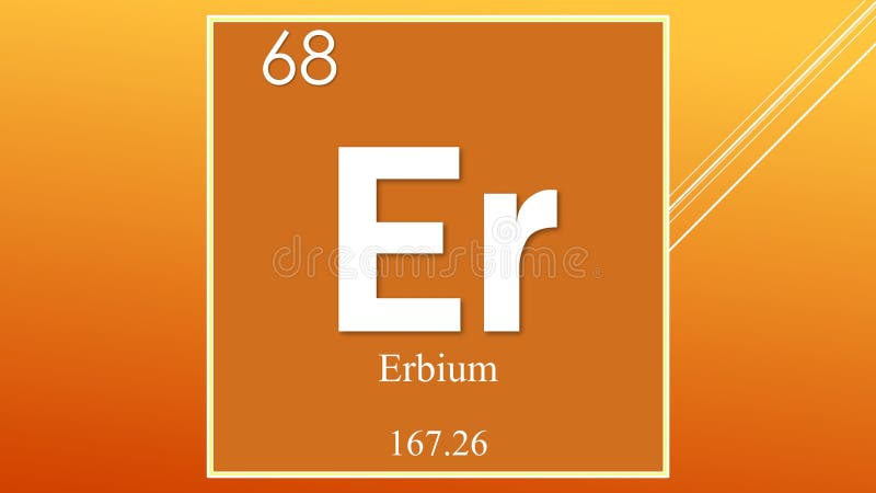 Erbium Chemical Element Symbol on Orange Abstract Background Stock ...