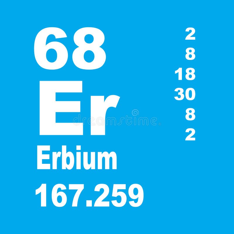 Erbium Periodic Table of Elements Stock Illustration - Illustration of ...