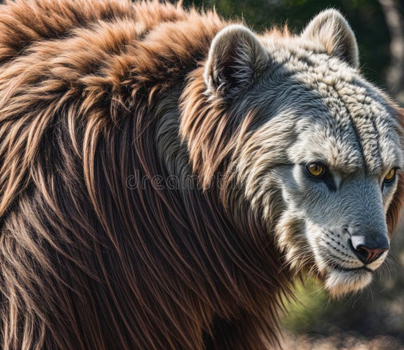 A Erchitu with a Long Mane and a Large, Yellow Eye Stock Photo - Image ...