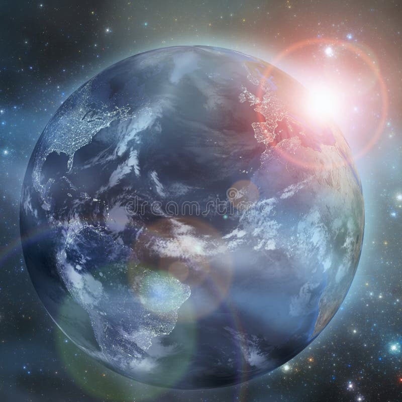 Erde im Raum stock abbildung. Illustration von abbildung - 30207736