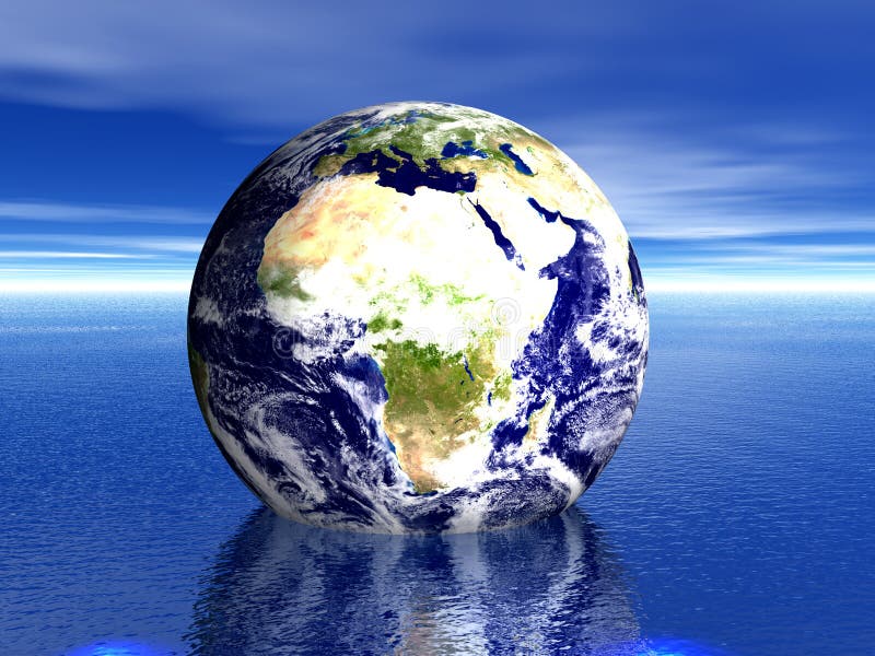 Erde im Wasser! AFRIKA stock abbildung. Illustration von kugel - 1042622