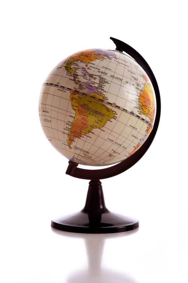 Erde-Kugel auf Weiß stockbild. Bild von kontinent, karte - 6048187