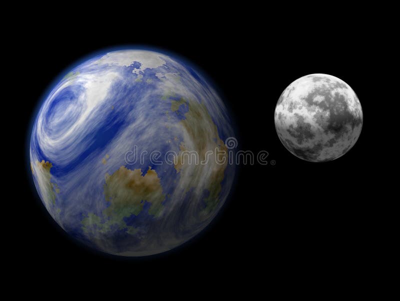Erde und Mond stock abbildung. Illustration von masse - 3352441