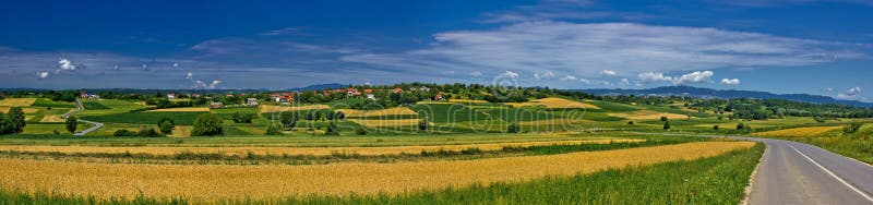 Panoramic View of Farmland and Sky Stock Photo - Image of cultivating ...