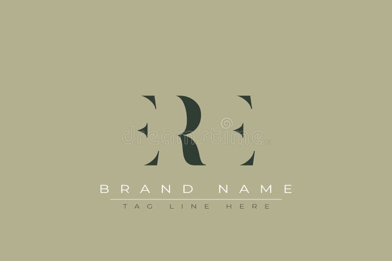 ERE Abstract Letter Logo Design Stock Vector - Illustration of gold ...