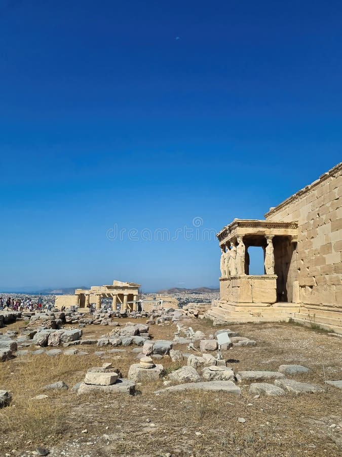 Ancient Erechtheion Temple with Caryatid Porch on Acropolis, Athens ... Ancient Erechtheion Temple with Caryatid Porch on Acropolis, Athens ...