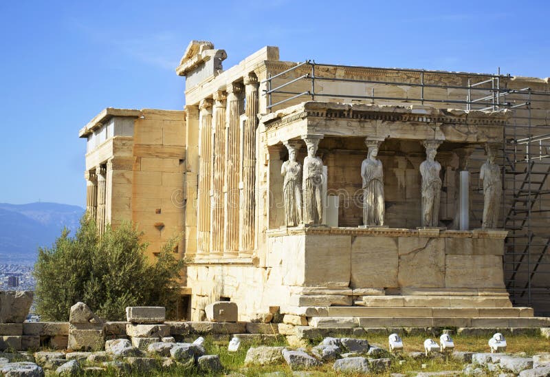Erechtheion Temple in Greece Stock Image - Image of mythology, landmark ...