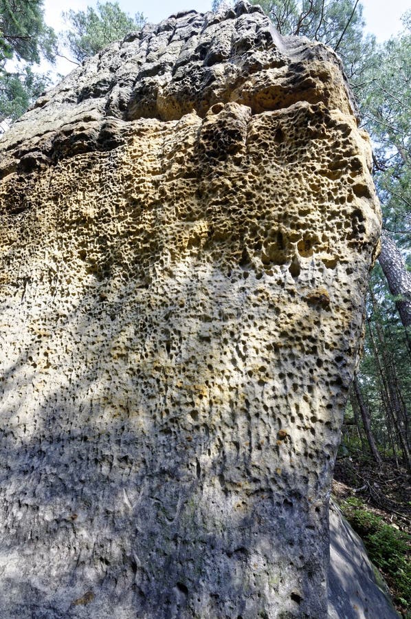 Erected rock in the rain stock photo. Image of nature - 91958740