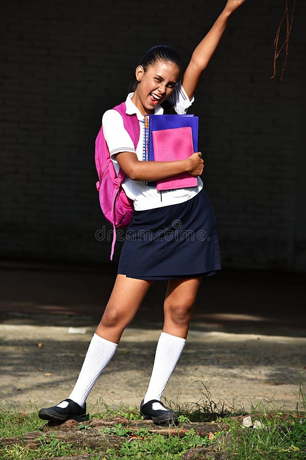 Erfolgreiche Studentin Wearing School Uniform Stockfoto - Bild von ...