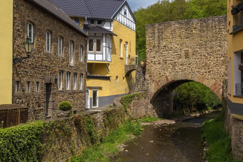 Erft River in Bad Munstereifel, Germany Stock Photo - Image of ...