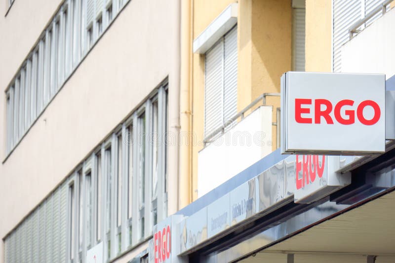 Ergo Sign in Siegen Germany Editorial Stock Image - Image of resurance ...