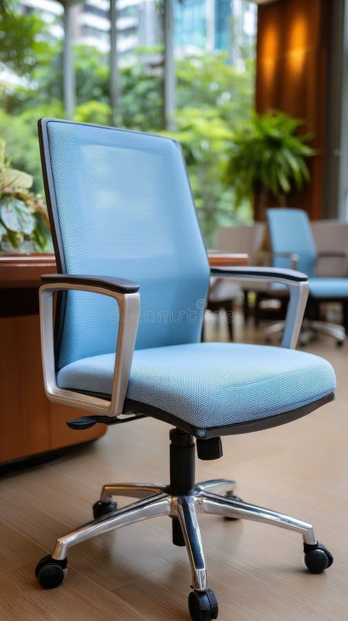 Ergonomic Blue Office Chair with Mesh Backing in Bright Modern ...