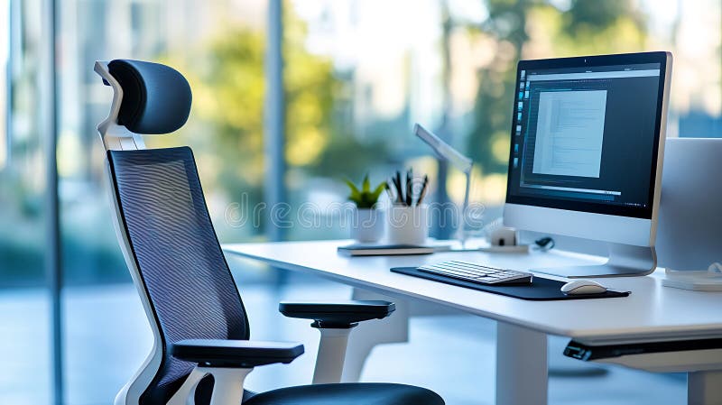 Ergonomic Chair Office Desk Computer Workspace Modern Workplace ...