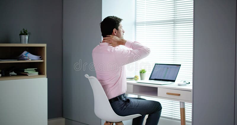 Ergonomic Chair and Posture Behind Workstation Computer Stock Image ...