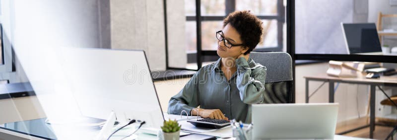 Ergonomic Computer Chair Bad Posture Stock Photo - Image of lady ...