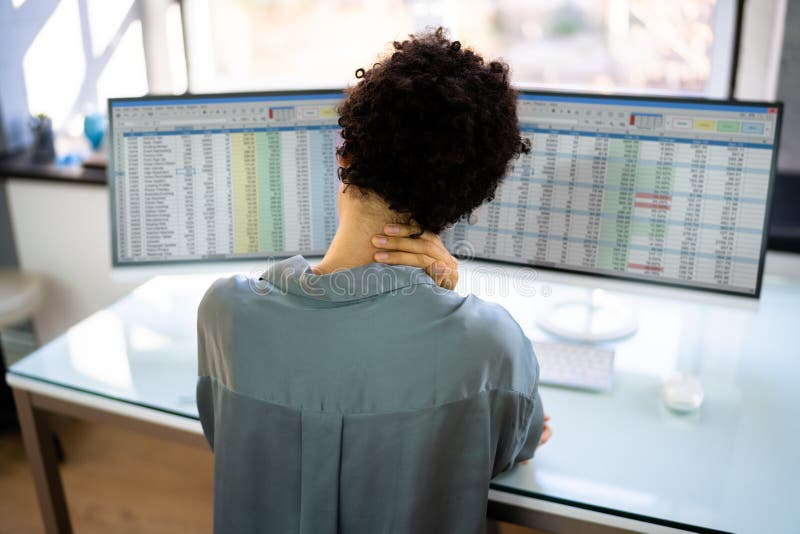 Ergonomic Computer Chair Bad Posture Stock Image - Image of corporate ...