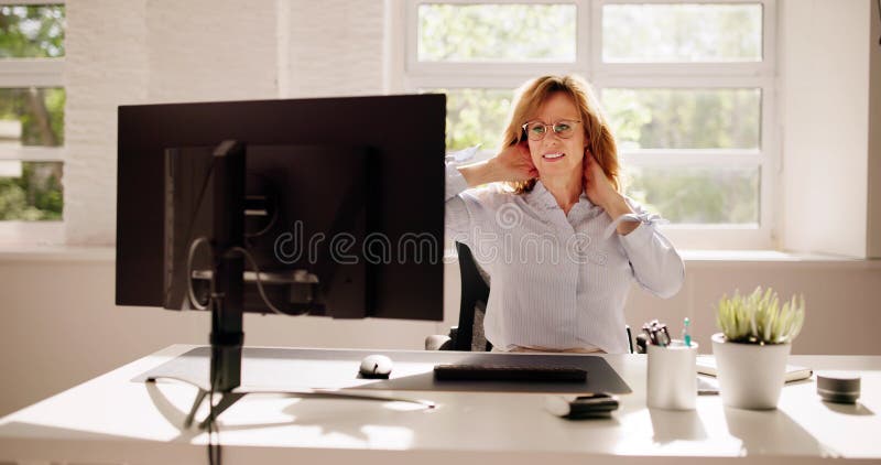 Ergonomic Computer Chair Bad Posture Stock Image - Image of posture ...