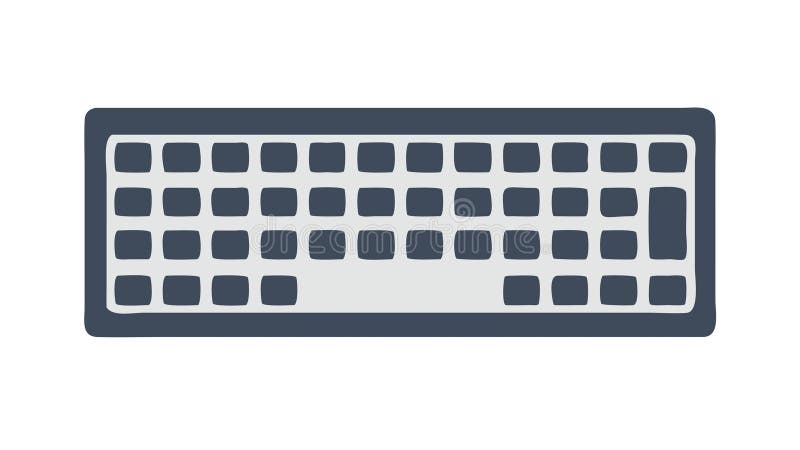 Ergonomic Computer Keyboard Icon for Typing and Work, Vector Design ...