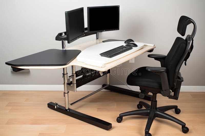 Ergonomic Computer Workstation, with Adjustable Keyboard Tray and ...