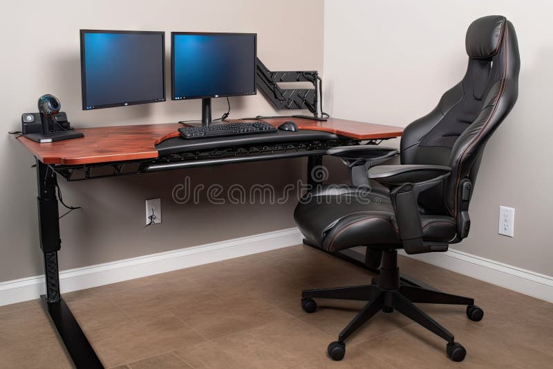 Ergonomic Desk with Cushioned Chair, Mouse, and Keyboard for ...