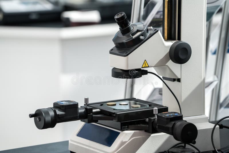 Research Stereo Microscope with Monitor Stock Photo - Image of clinic ...