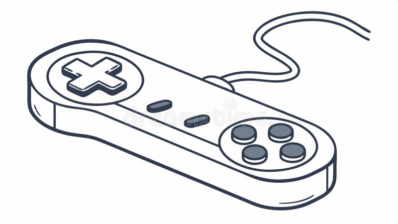 Ergonomic Gaming Controller Vector Illustration with Buttons, Vector ...