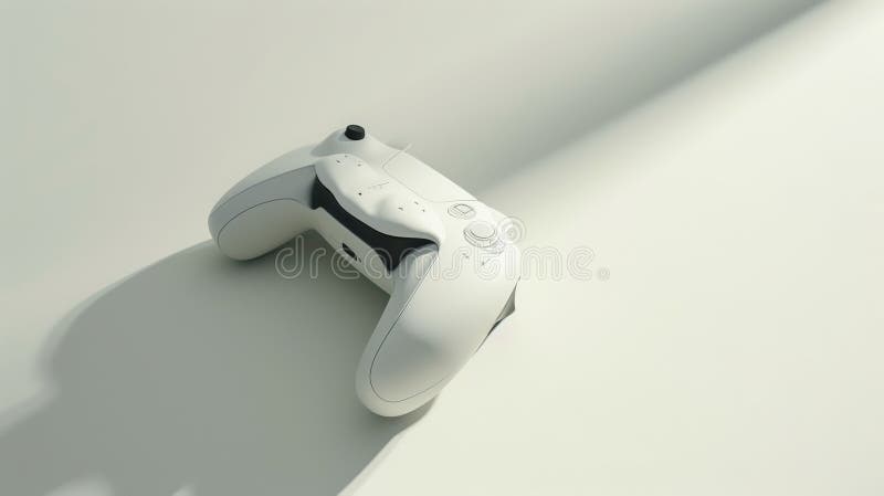 Ergonomic White Gaming Controller in Soft Lighting Stock Image - Image ...