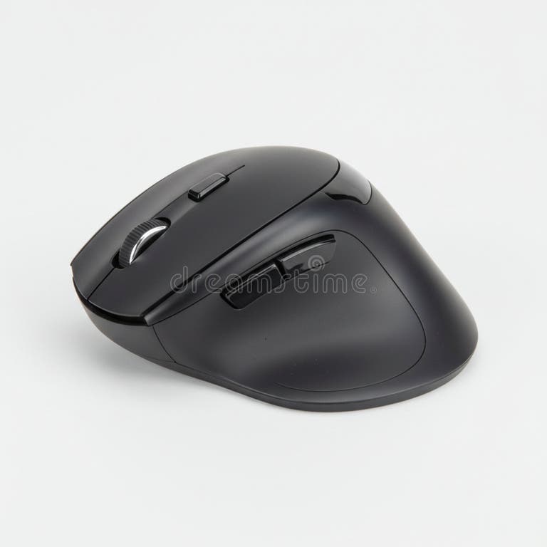 Ergonomic Wireless Computer Mouse in Matte Black, Featuring a Contoured ...