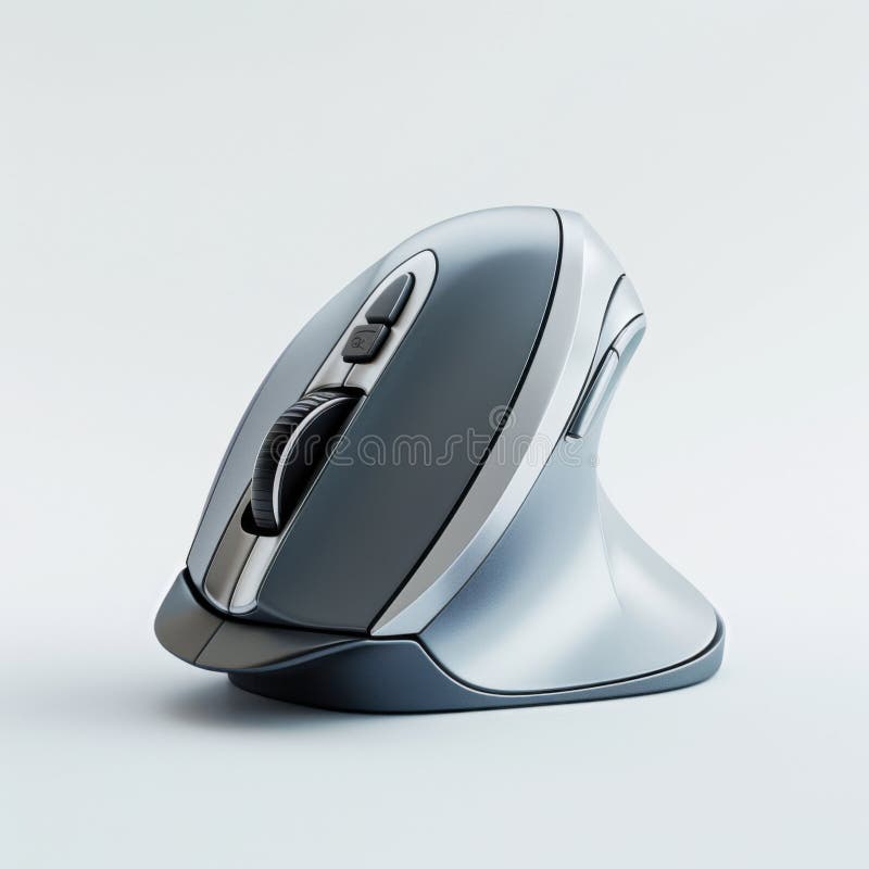 Ergonomic Wireless Computer Mouse on White Background for Comfortable ...