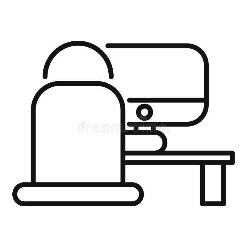Ergonomic Workplace Icon Outline Vector. Office Table Stock Vector ...