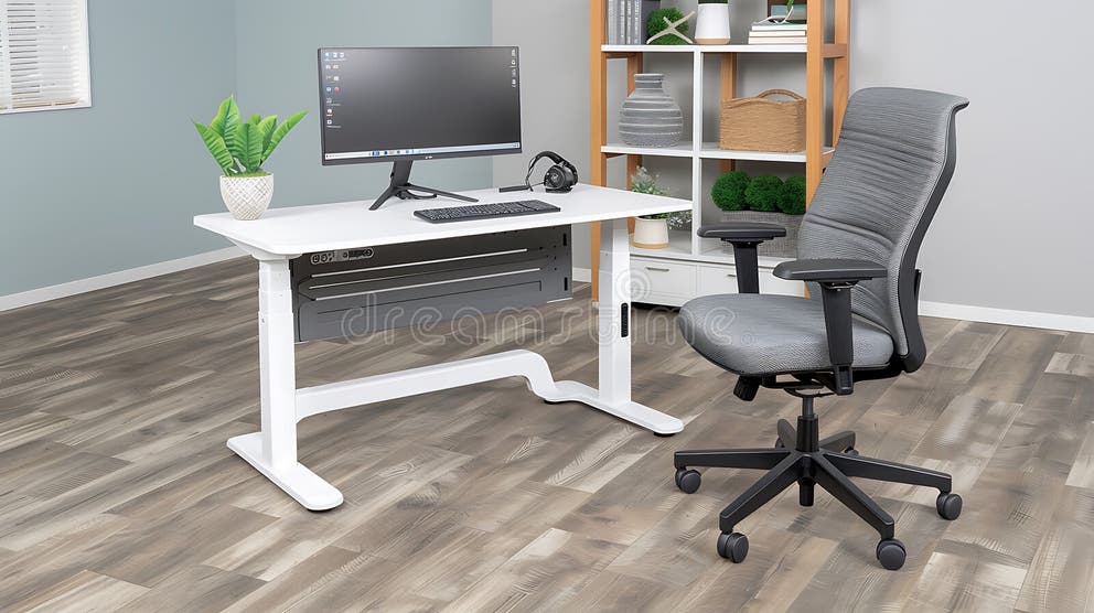 Ergonomic Workspace with Adjustable Standing Desk and Comfortable ...