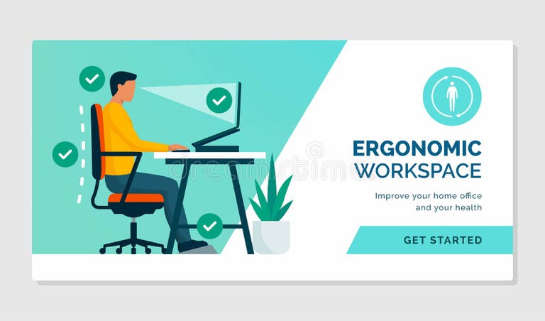 Ergonomic Office Equipment Stock Illustrations – 12,960 Ergonomic ...