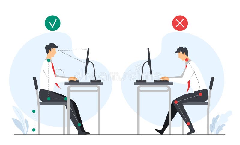 Ergonomics Infographic Concept Stock Vector - Illustration of desk ...