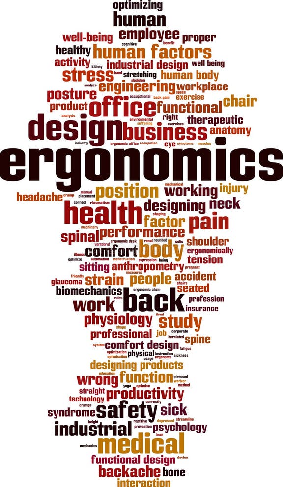 Ergonomics word cloud stock vector. Illustration of design - 261455752