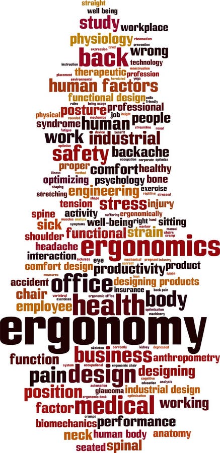 Ergonomy word cloud stock vector. Illustration of people - 187657743
