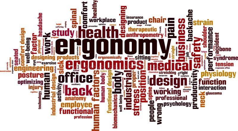 Ergonomy word cloud stock vector. Illustration of concept - 242826316
