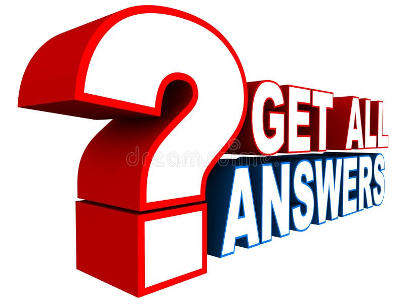 Erhalten Sie Alle Antworten Stock Abbildung - Illustration von tatsache ...