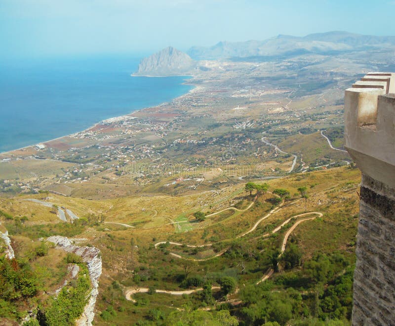 Erice Sicily stock photo. Image of ancient, castle, terrace - 49870726