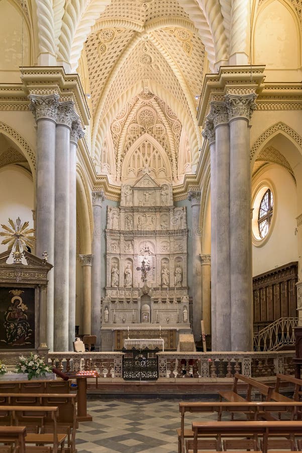 Main Altar Inside Erice Cathedral Editorial Photography - Image of ...