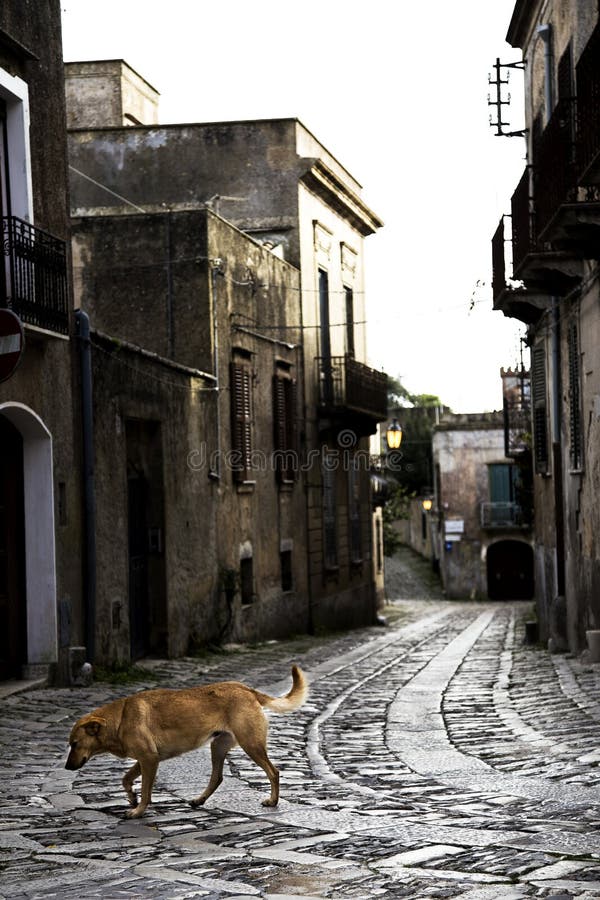 Erice streets stock photo. Image of blue, agrigento, ruins - 61511368