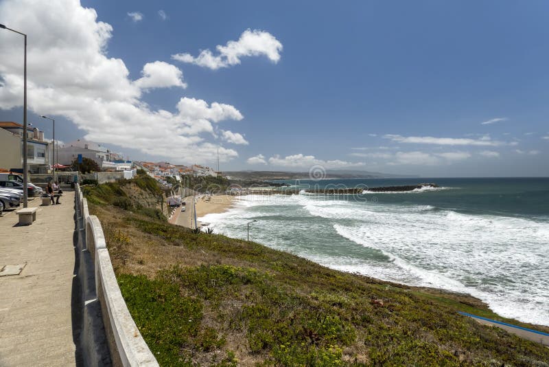 Ericeira beach viewpoint stock photo. Image of summer - 260050010