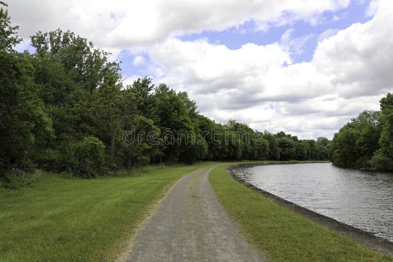 Erie Canal at Medina, Orleans County, New York Stock Photo - Image of ...