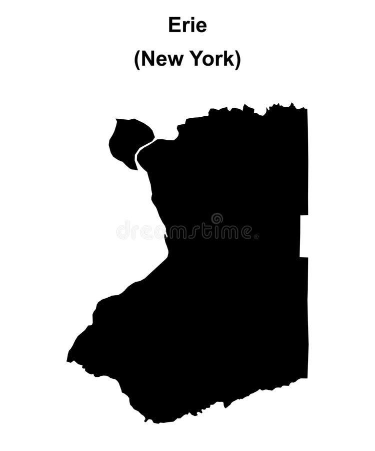 Erie outline map stock vector. Illustration of isolated - 361728068
