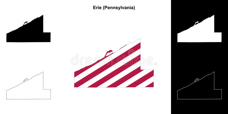 Erie outline map stock vector. Illustration of county - 324075137
