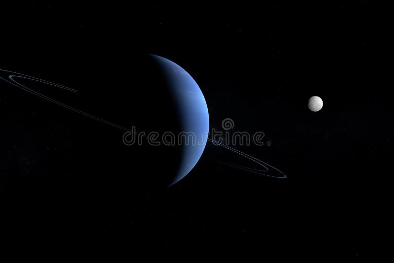 Eris, Dwarf Planet, and Neptune in the Outer Space. 3d Render Stock ...
