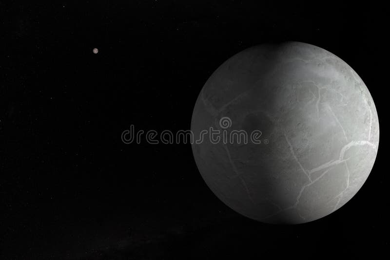 Eris Dwarf Planet in the Outer Space. 3D Rendering Stock Illustration ...